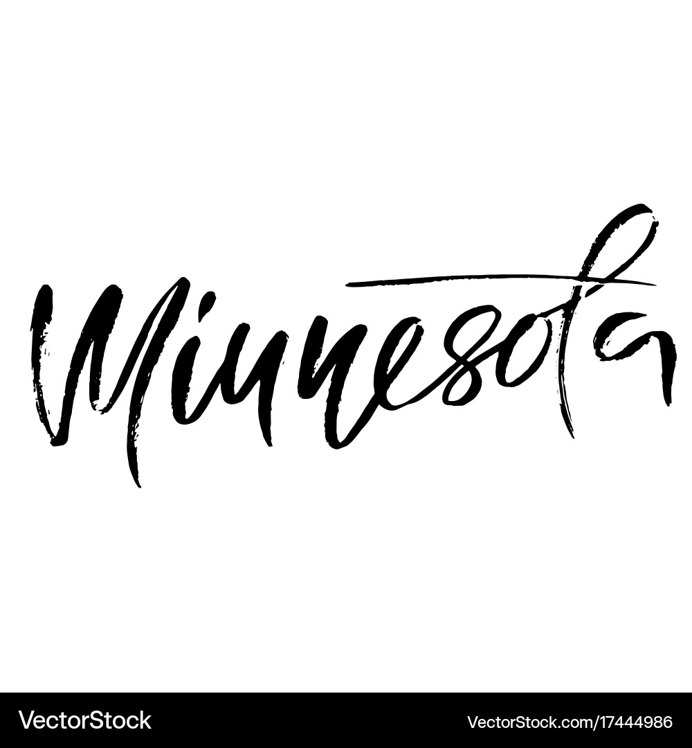 Minnesota modern dry brush lettering retro Vector Image
