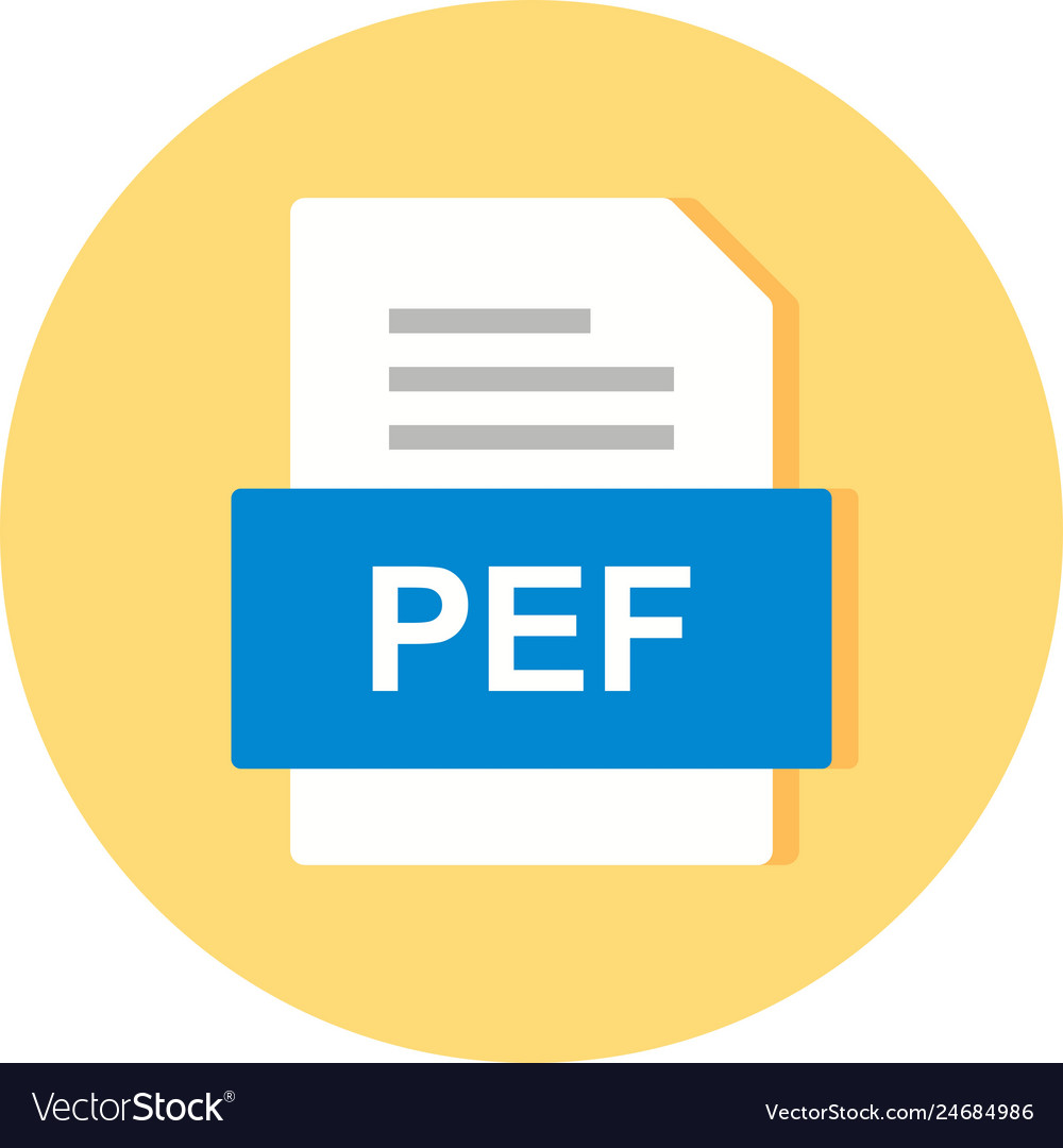 Pef file document icon Royalty Free Vector Image