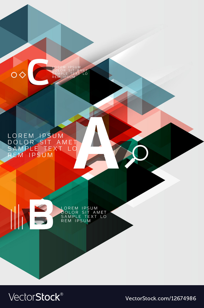 Transparent overlapping triangles Royalty Free Vector Image