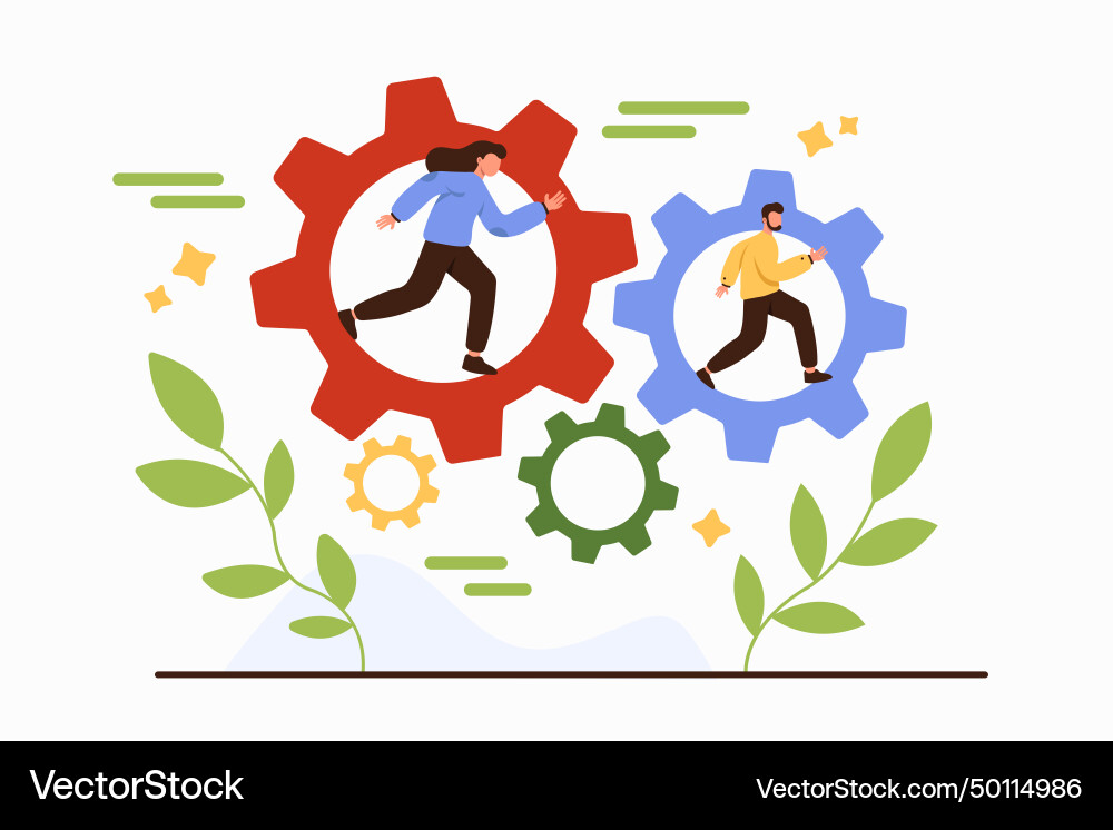 Work mission support and motivation of strong Vector Image