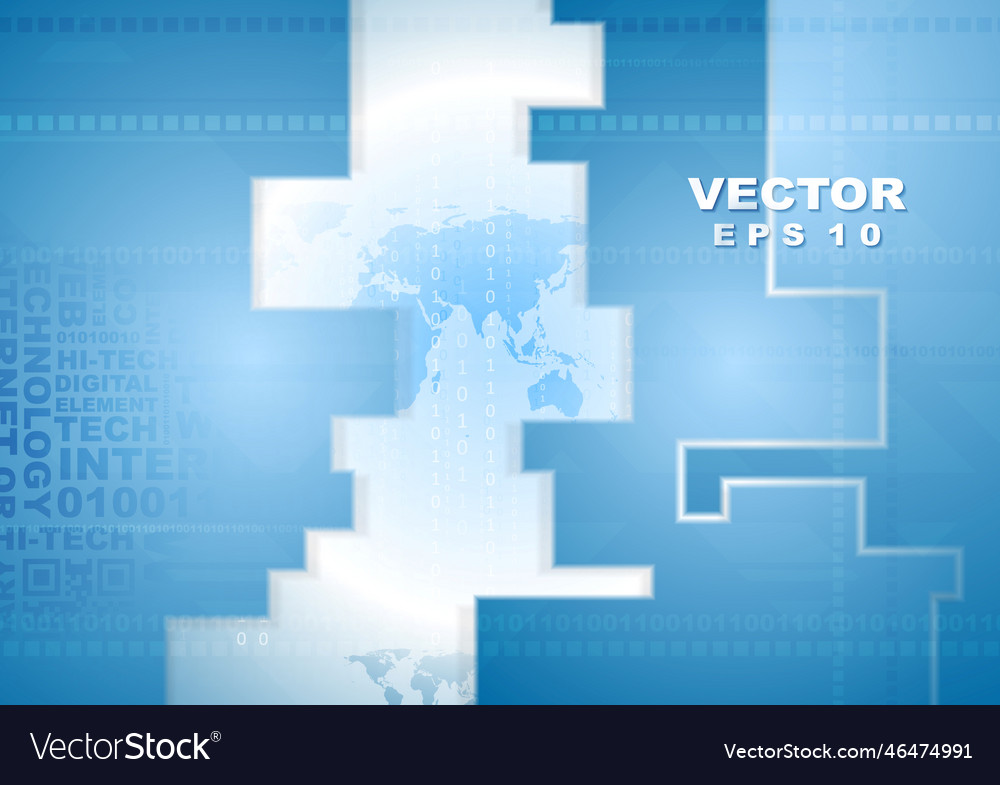 Bright blue tech background Royalty Free Vector Image