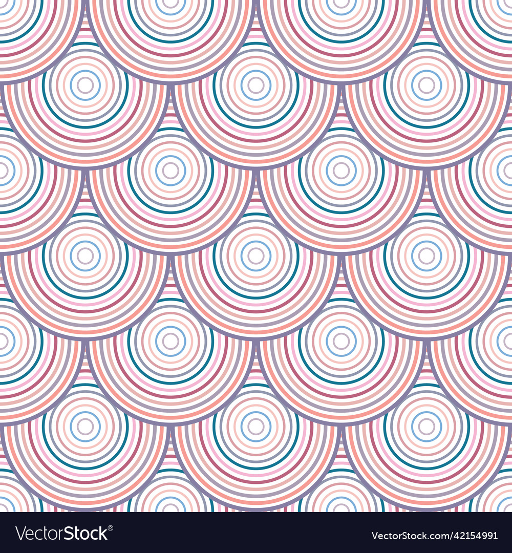 Colorful fish scale pattern repeating circles Vector Image