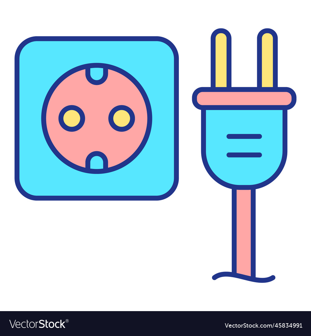 Electrical socket and plug 1 Royalty Free Vector Image