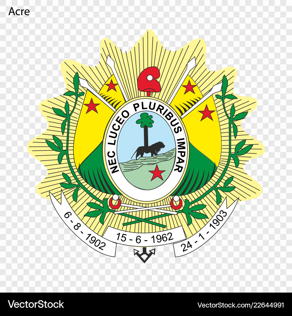 Emblem of acre state brazil Royalty Free Vector Image