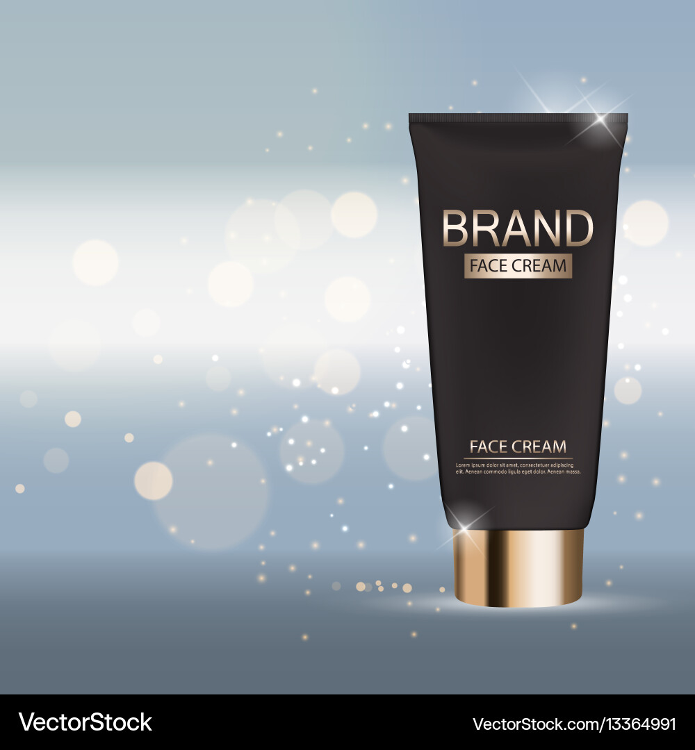 Face cream bottle tube template for ads Royalty Free Vector