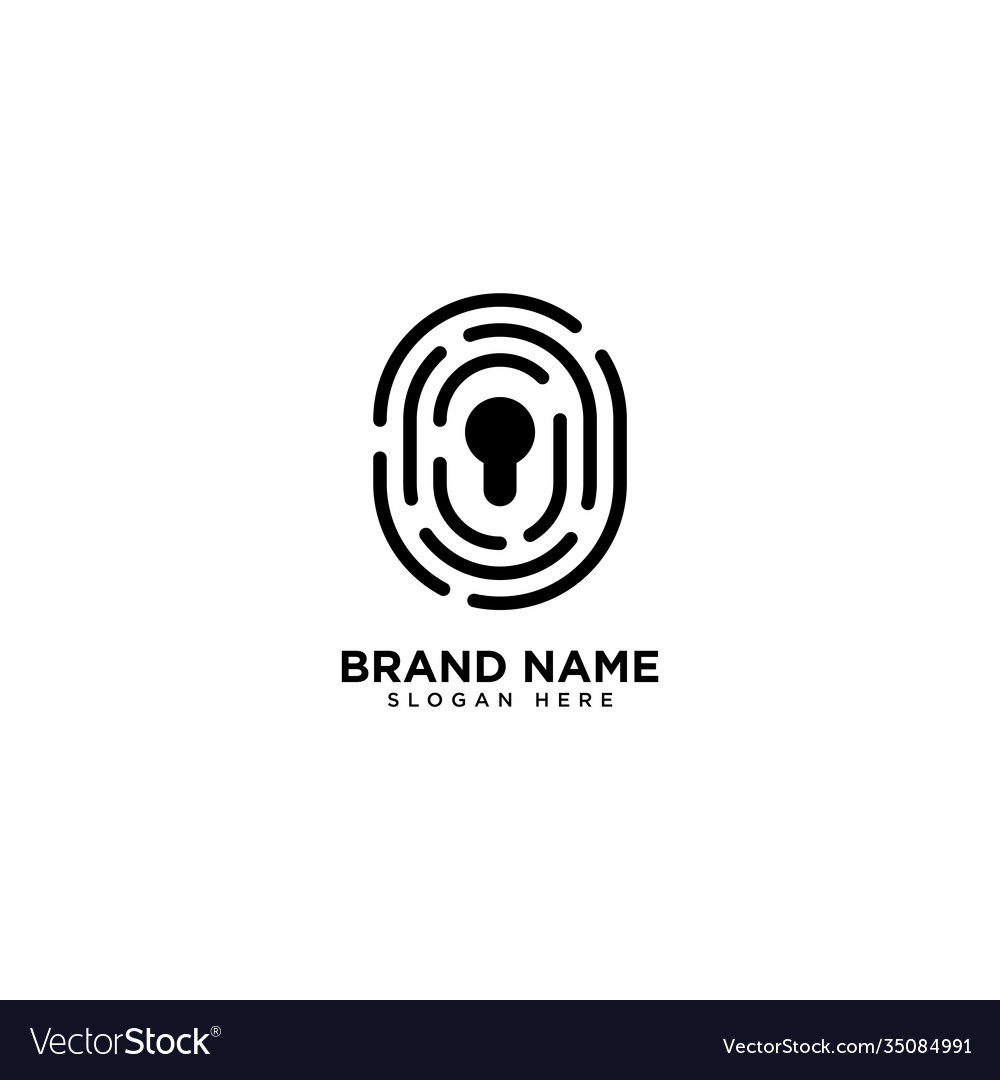 Fingerprint Loop Icon With Lock Design Royalty Free Vector