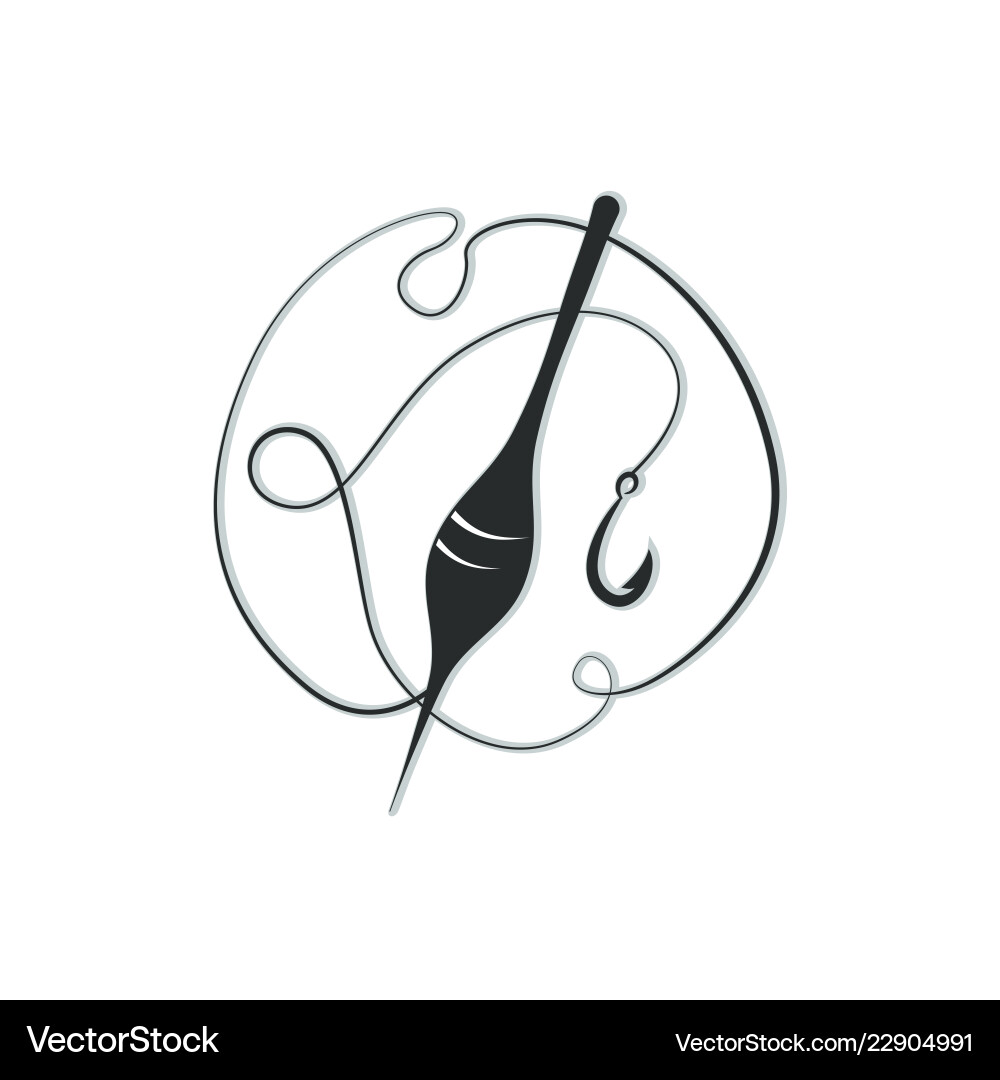 Fishing hook with float Royalty Free Vector Image
