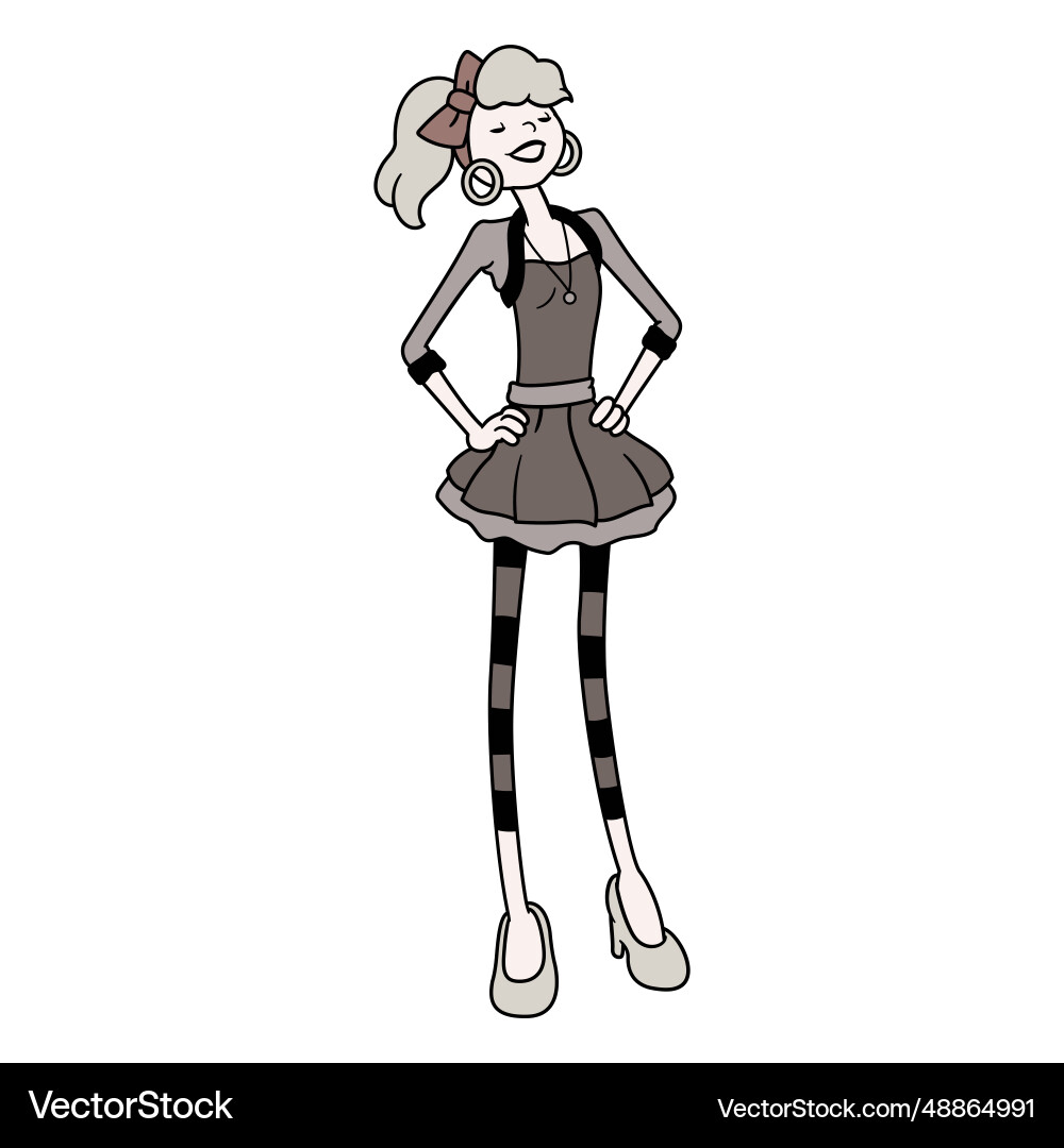 Girl retro cartoon Royalty Free Vector Image - VectorStock