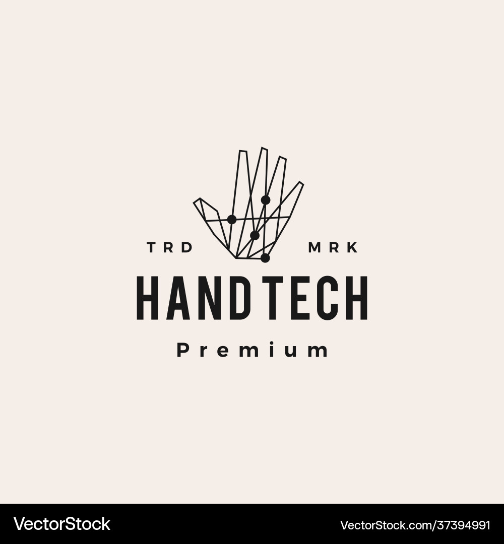 Hand tech geometric hipster vintage logo icon Vector Image
