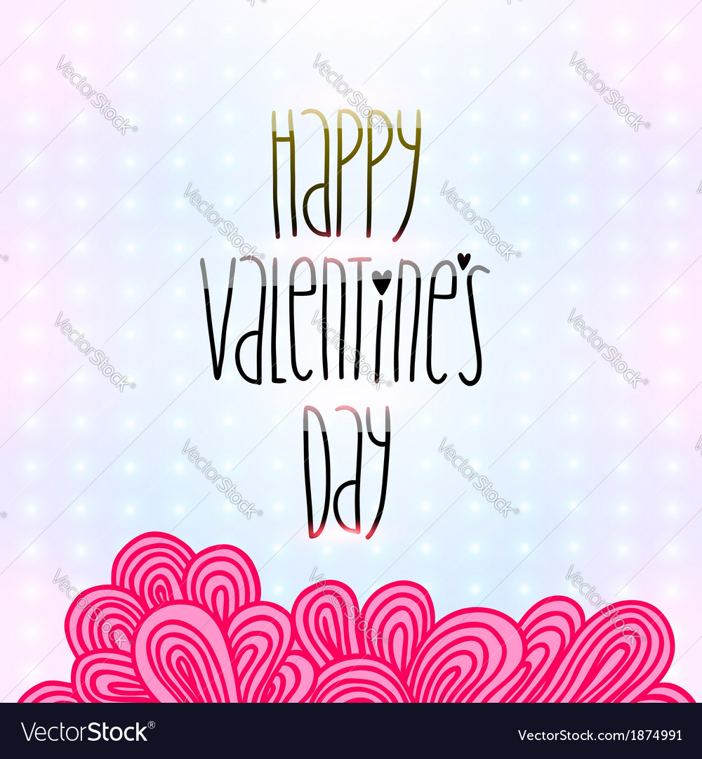 Happy valentines day card with doodles Royalty Free Vector