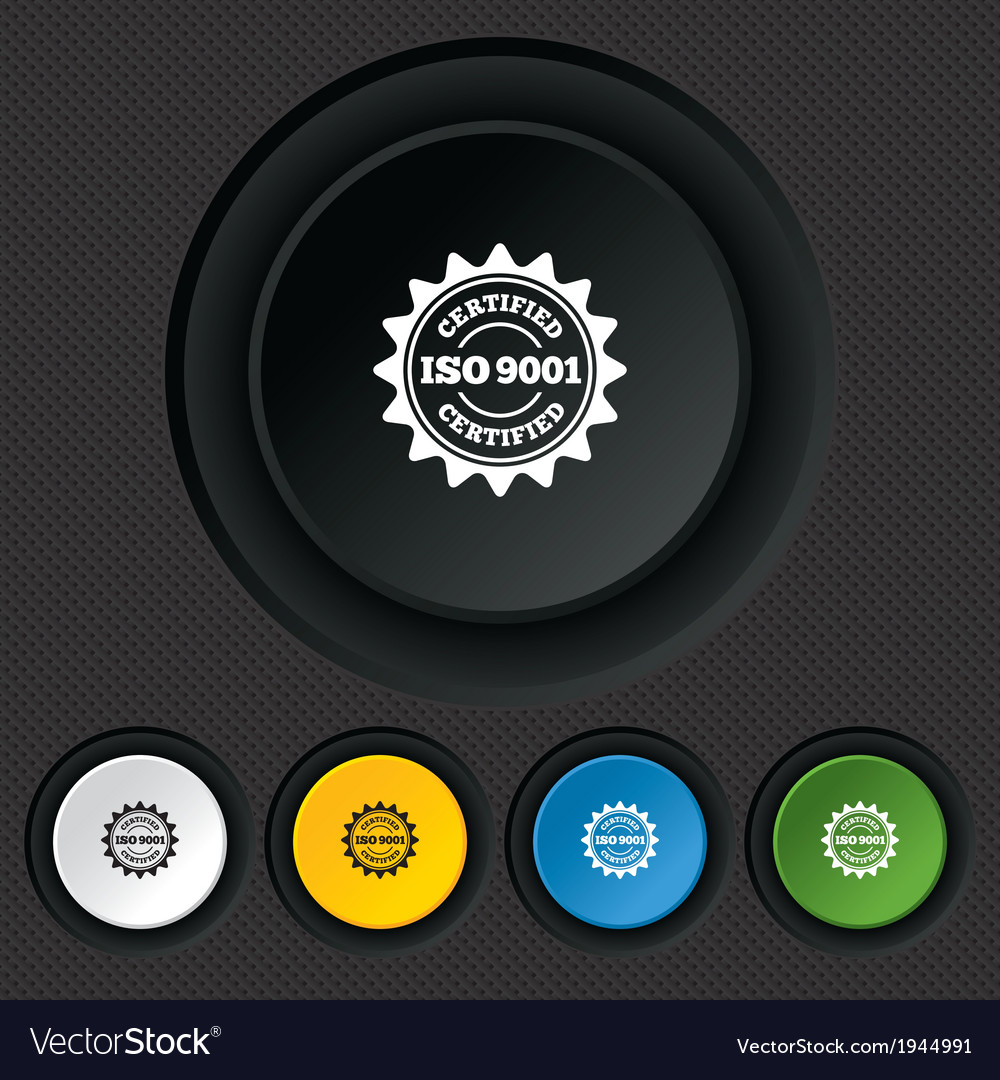 Iso 9001 certified sign certification stamp Vector Image