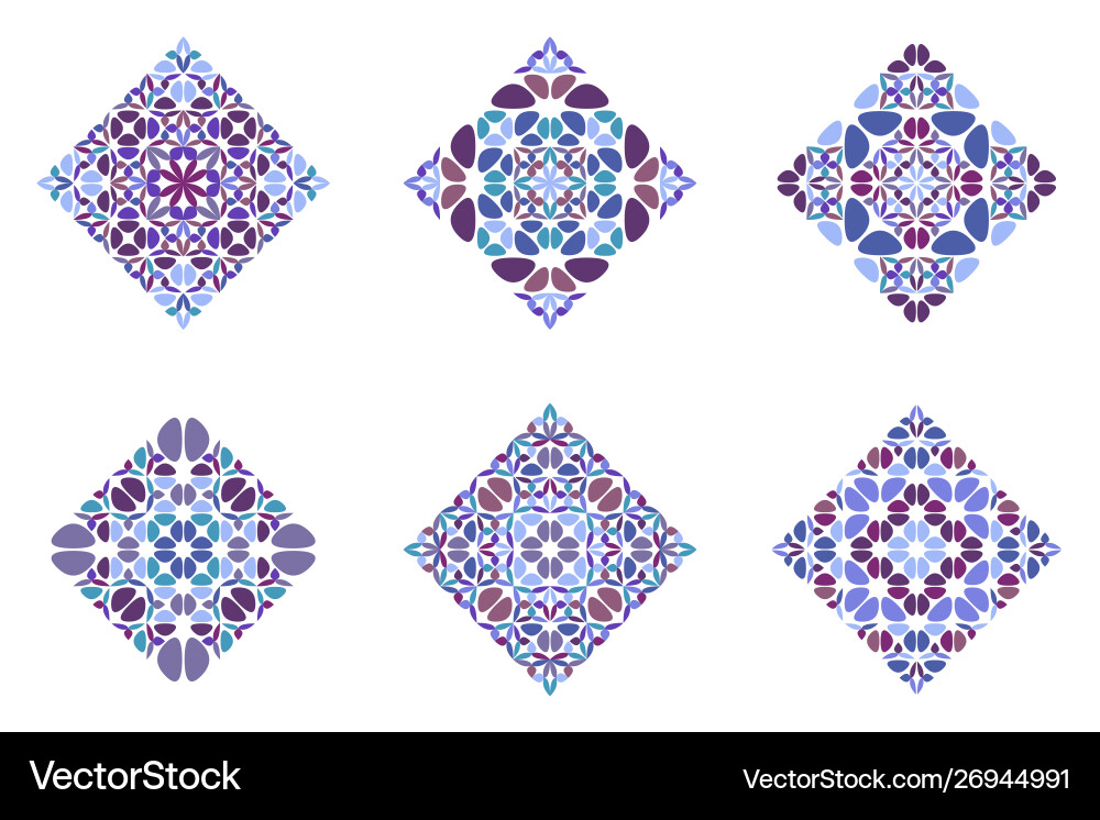 Isolated colorful floral diagonal square logo Vector Image