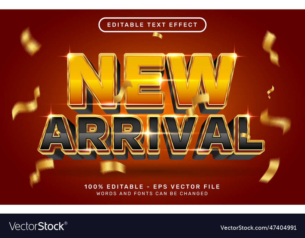 New arrival 3d editable text effect with light Vector Image