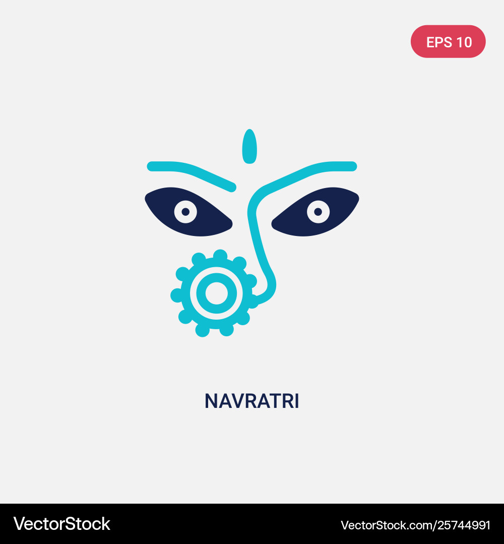 Two color navratri icon from india concept Vector Image