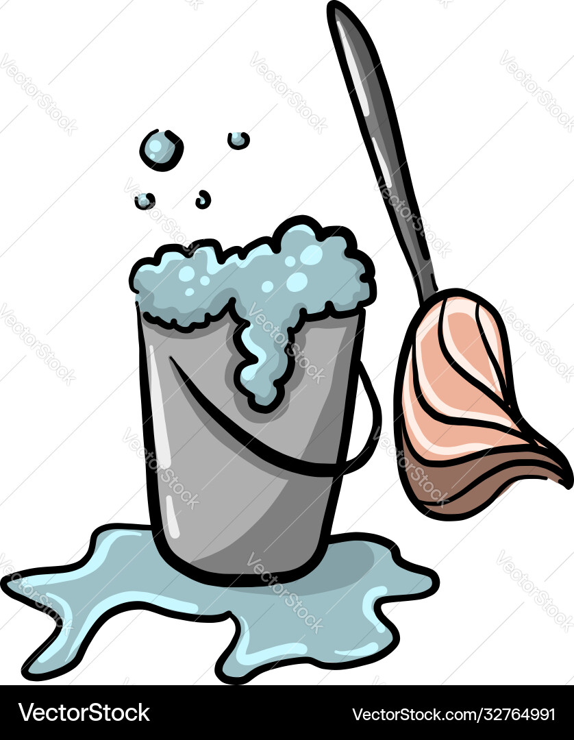 Water with mopping on white background Royalty Free Vector