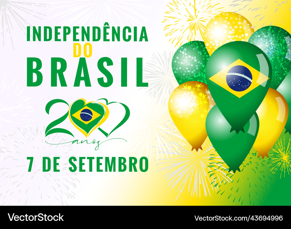 200 years of brazil Royalty Free Vector Image - VectorStock