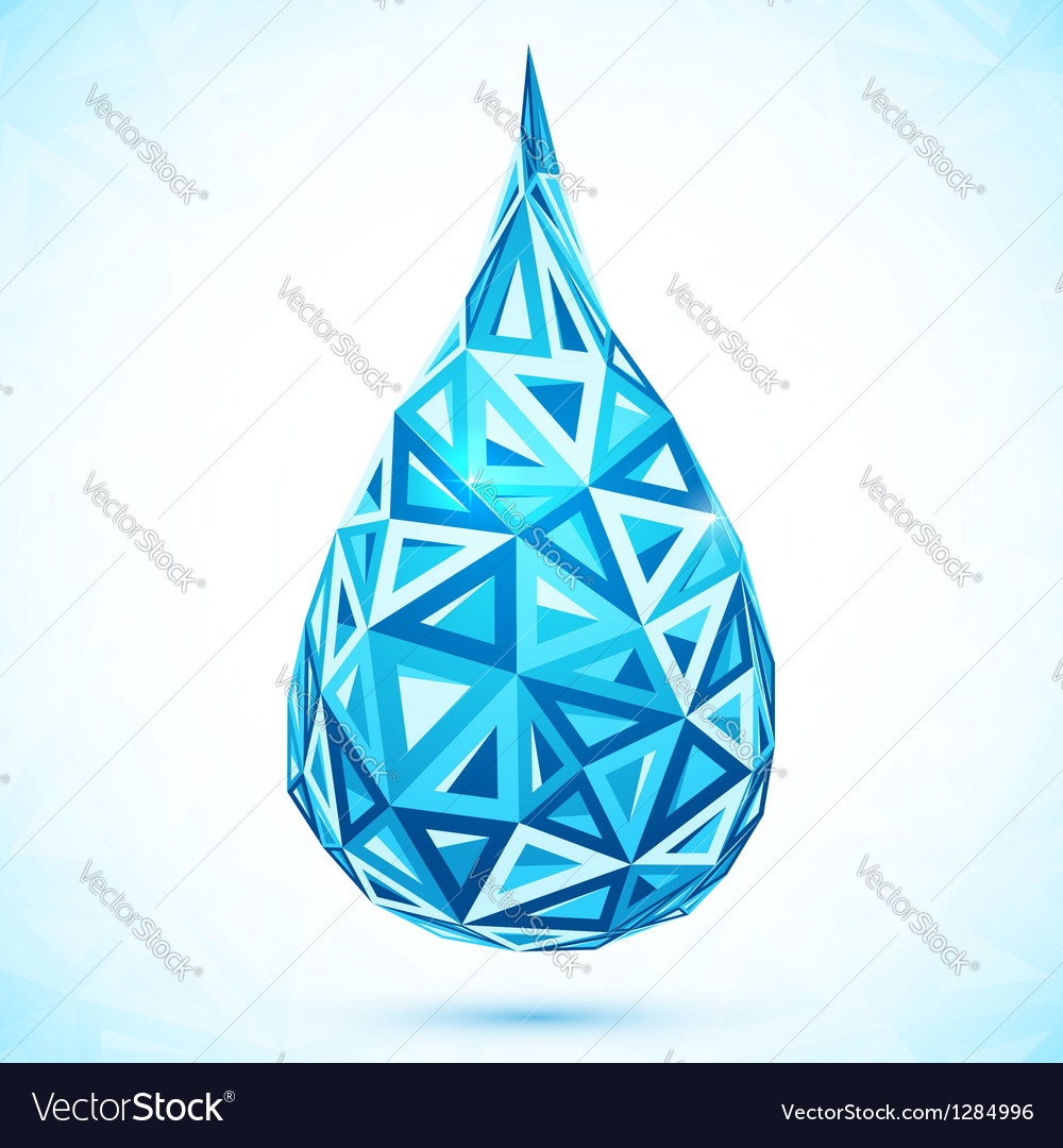 Abstract triangles blue water drop Royalty Free Vector Image Abstract triangles blue water drop Royalty Free Vector Image