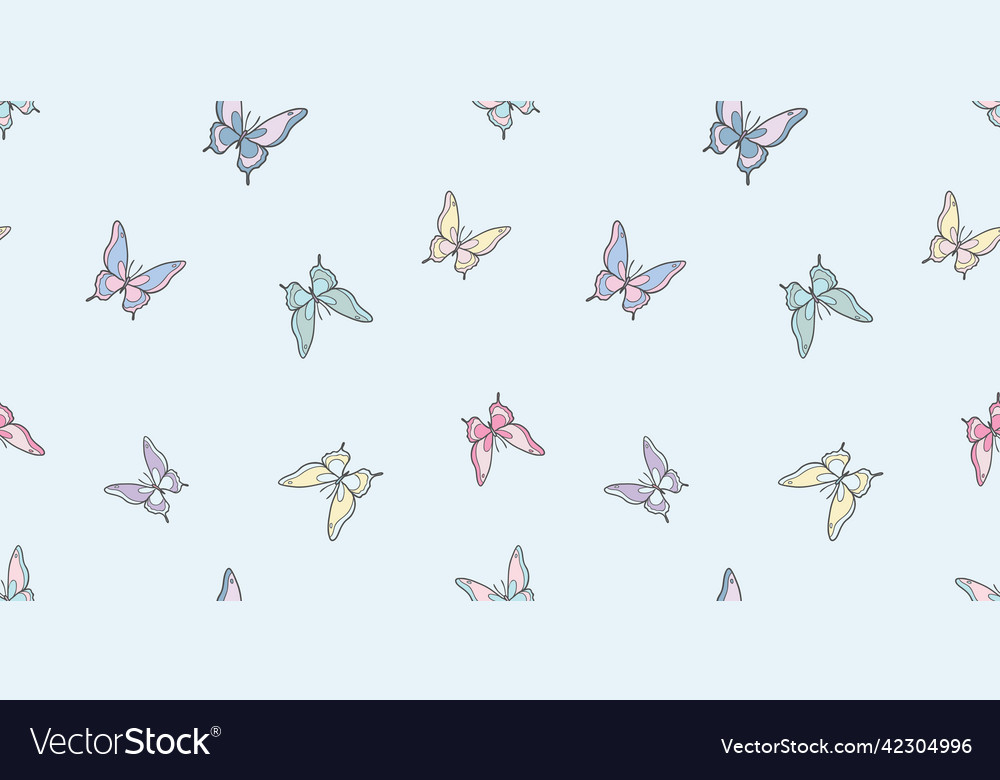 Butterfly pattern repeat background Royalty Free Vector