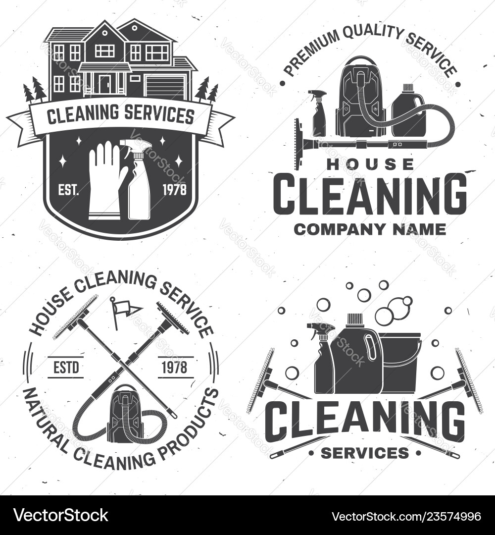 Cleaning company badge emblem Royalty Free Vector Image