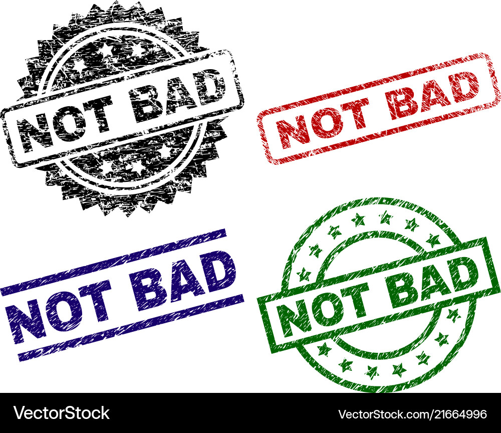 Damaged textured not bad seal stamps Royalty Free Vector