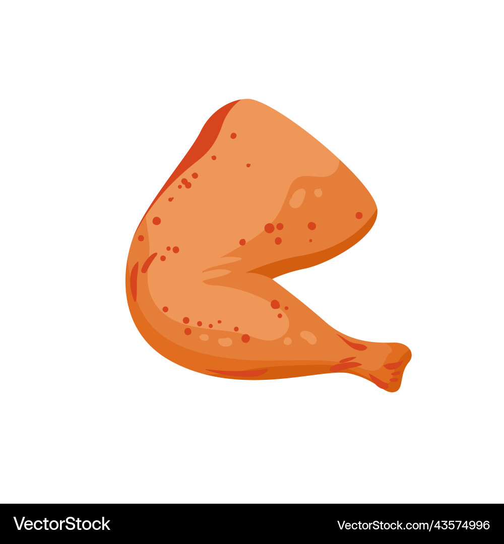 Fried crispy chicken leg hot food cooked thigh Vector Image
