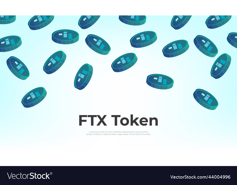 Ftx token ftt coin falling from the sky Royalty Free Vector