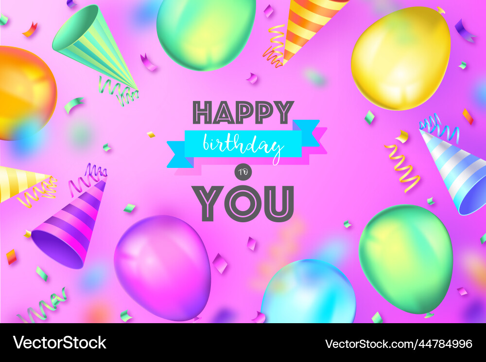 Funny birthday background with colorful Royalty Free Vector