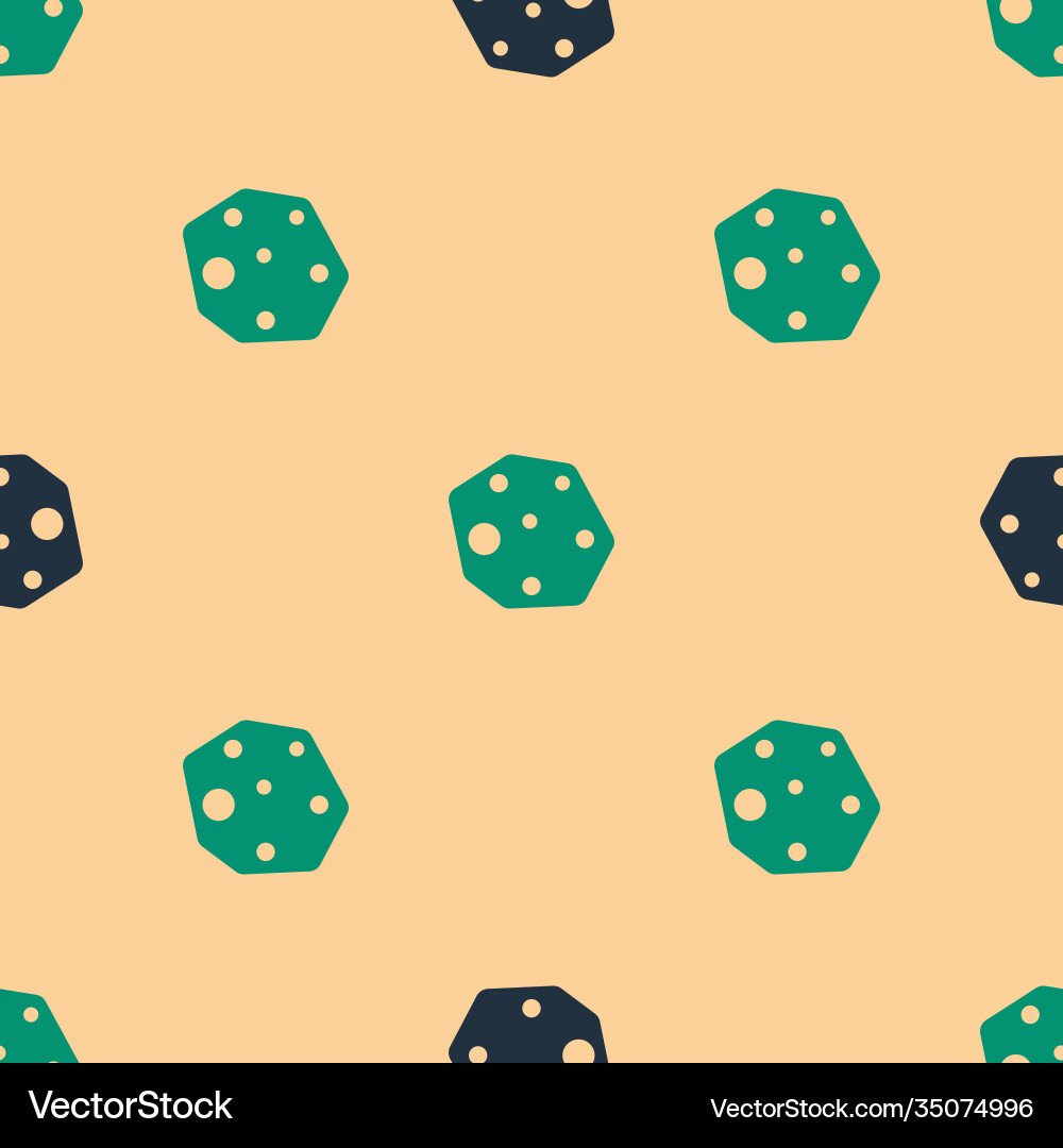 Green and black asteroid icon isolated seamless Vector Image