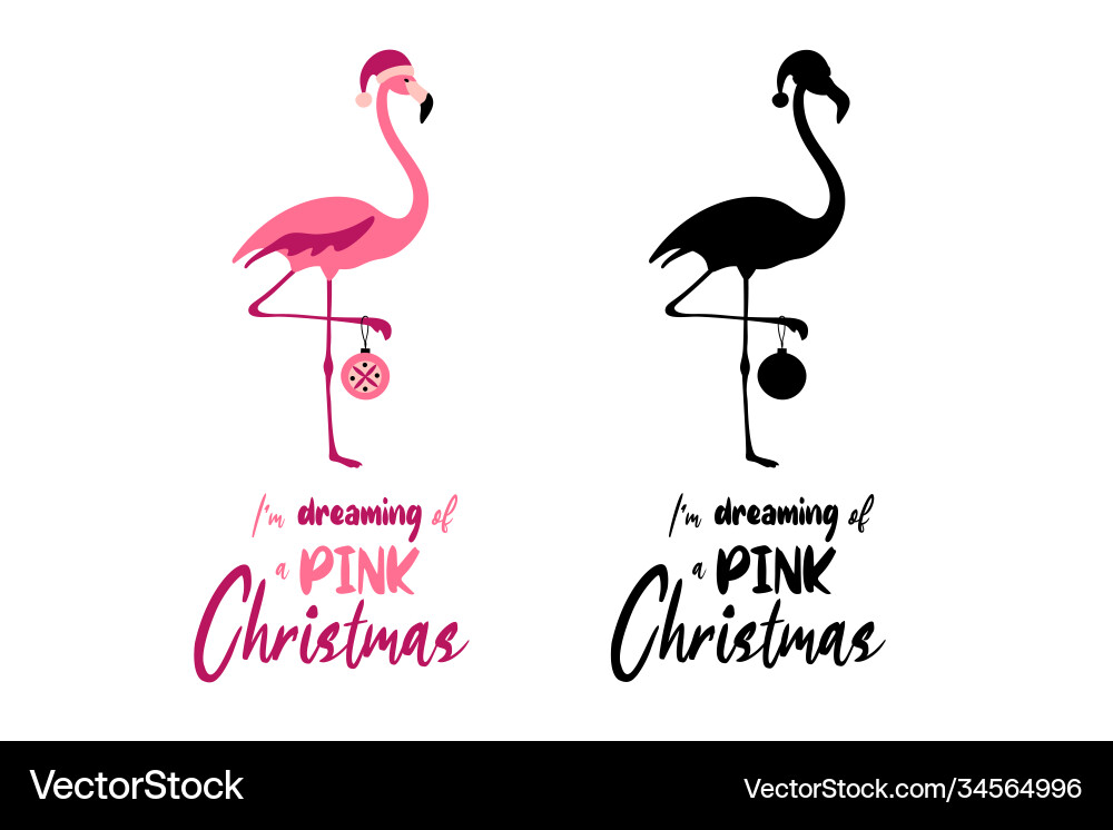 I am dreaming a pink christmas - hand written Vector Image