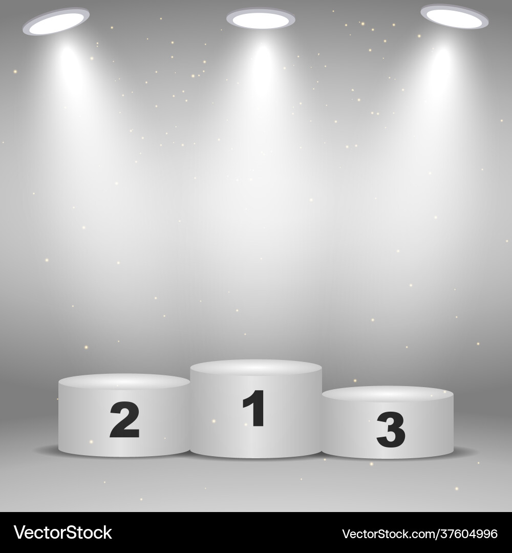 Illuminated realistic sport winners 3d podium Vector Image