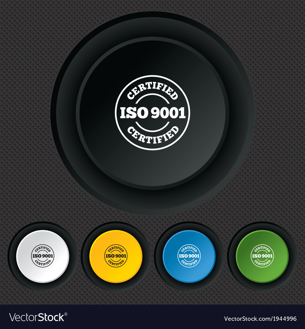 Iso 9001 certified sign certification stamp Vector Image