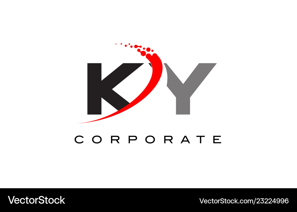 Ky modern letter logo design with swoosh Vector Image