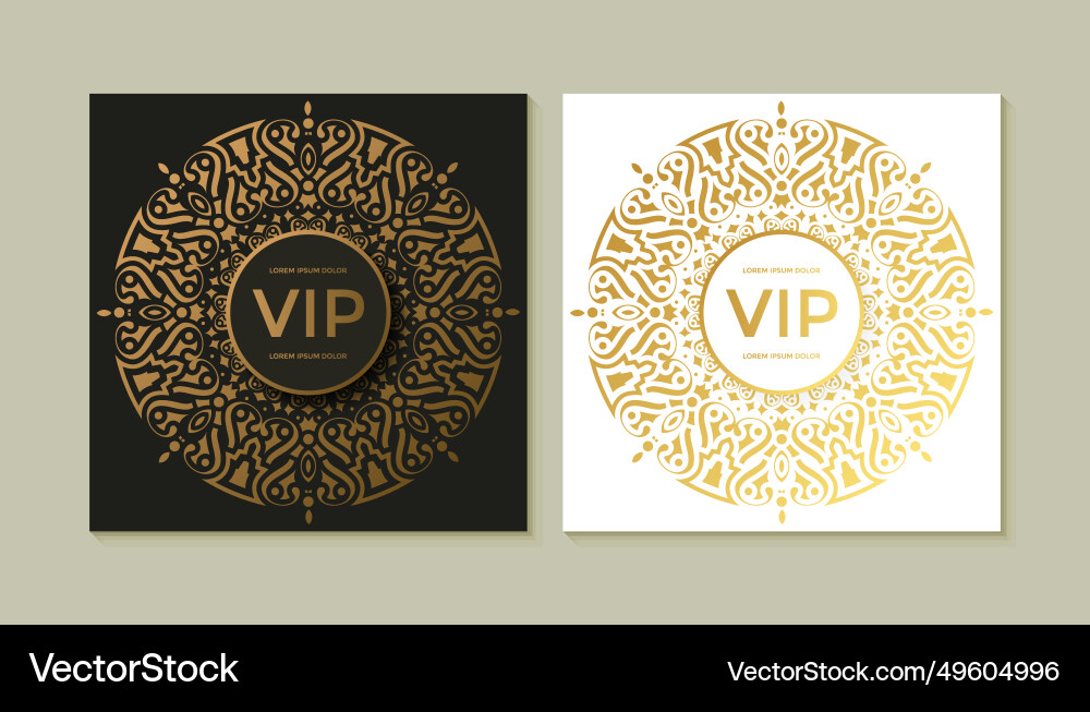 Luxury white and black vip card ornament pattern Vector Image