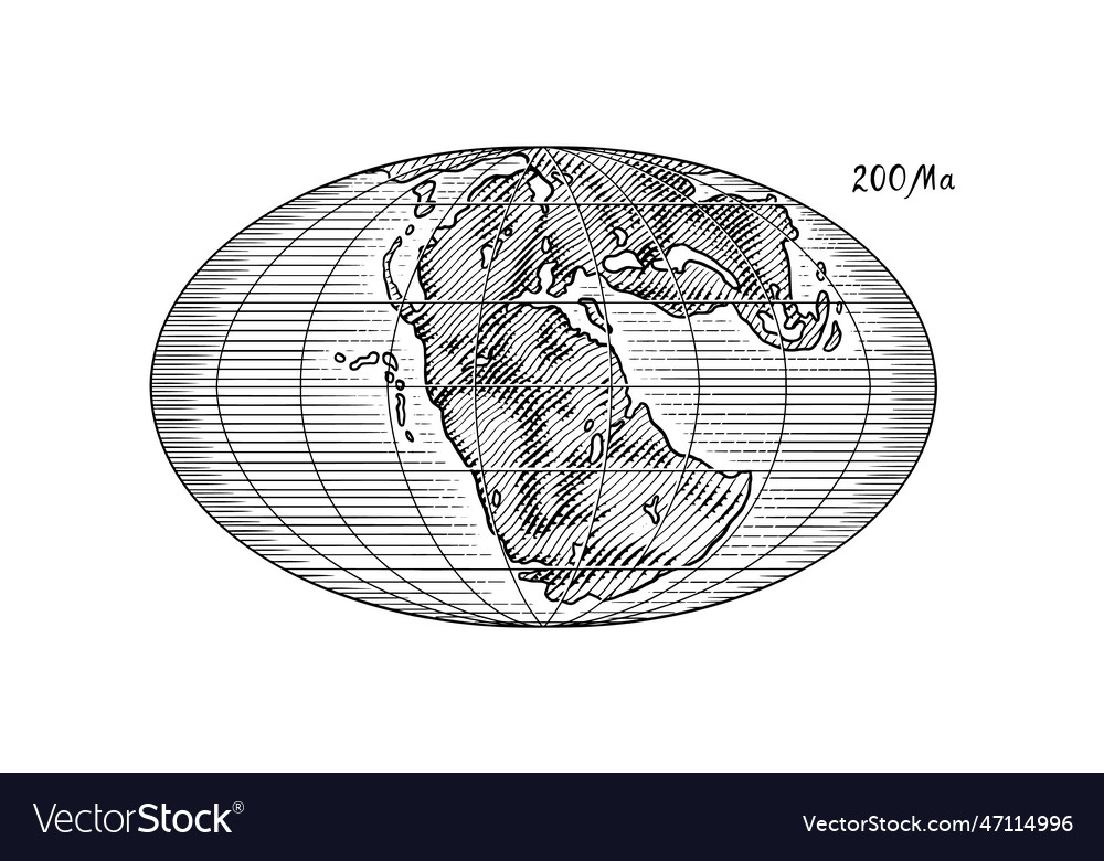 Plate tectonics on the planet earth pangaea Vector Image