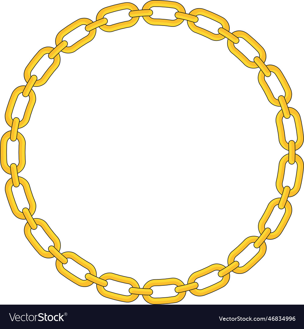 Round chain frame circle chains border boho Vector Image