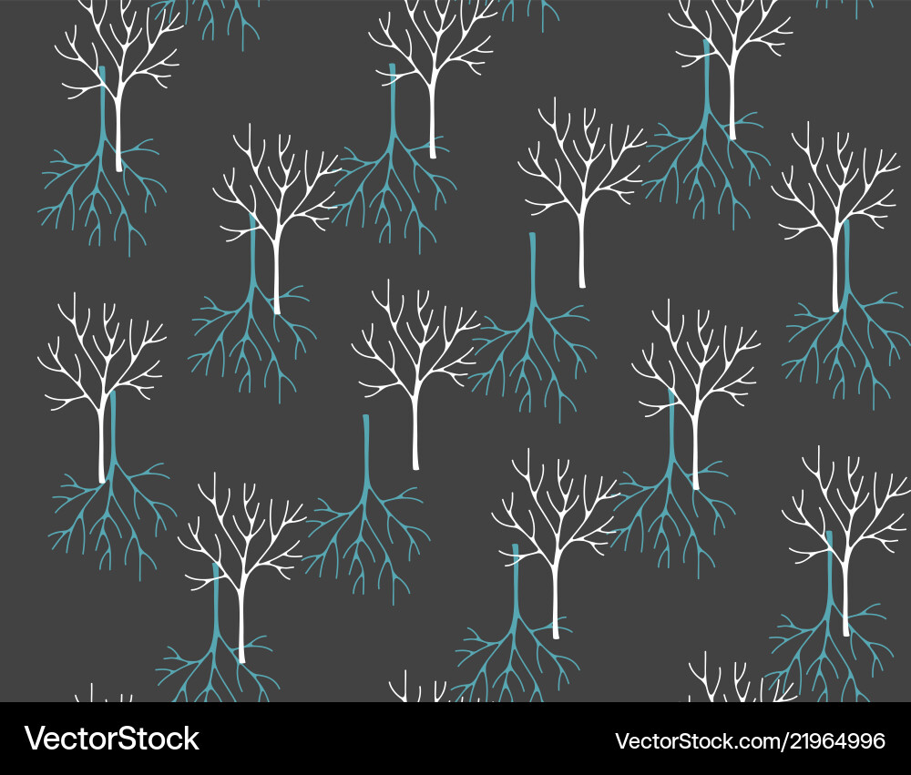 Seamless pattern with winter forest art Royalty Free Vector