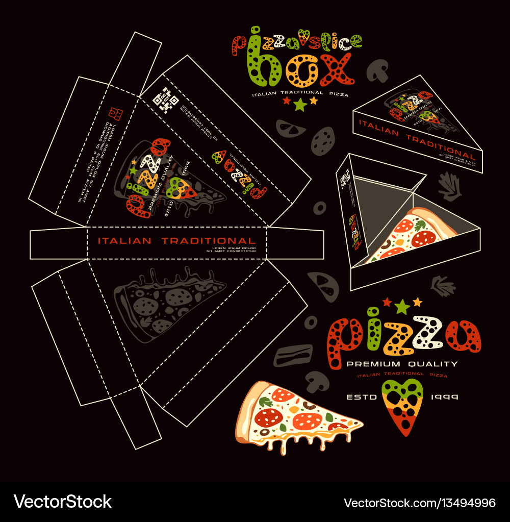 Stock design of boxes for pizza slice Royalty Free Vector