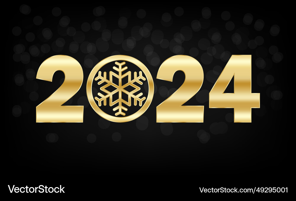 2024 golden number background design Royalty Free Vector