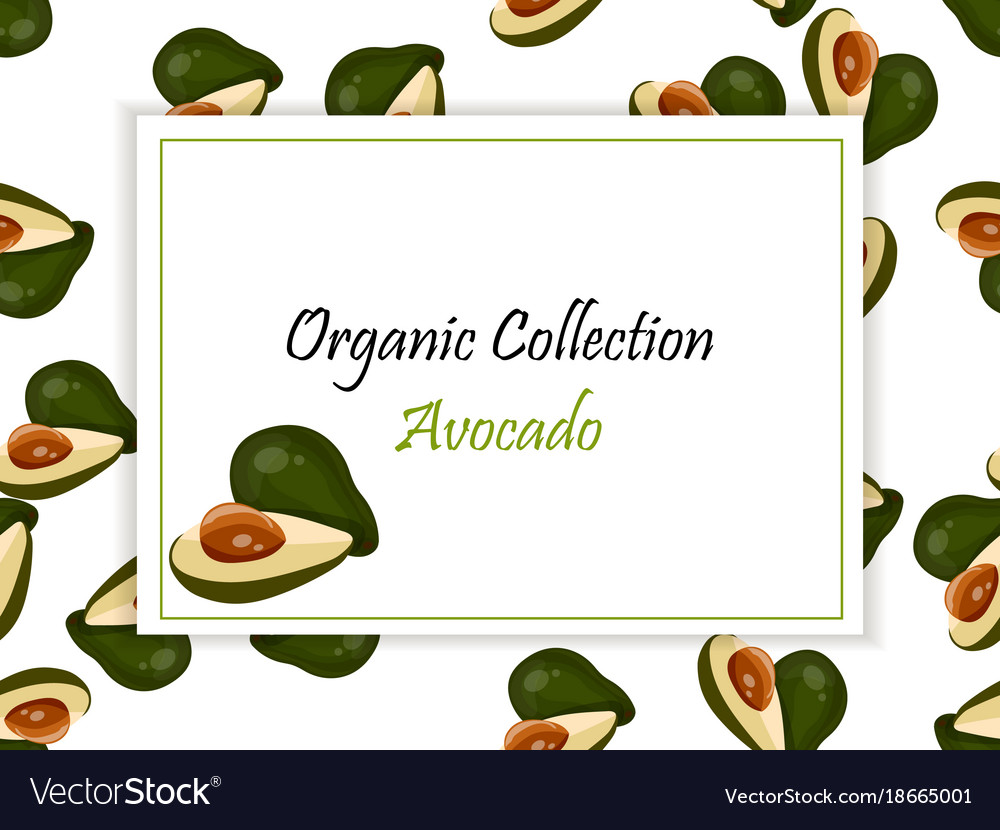 Abstract label of avocado fruit Royalty Free Vector Image
