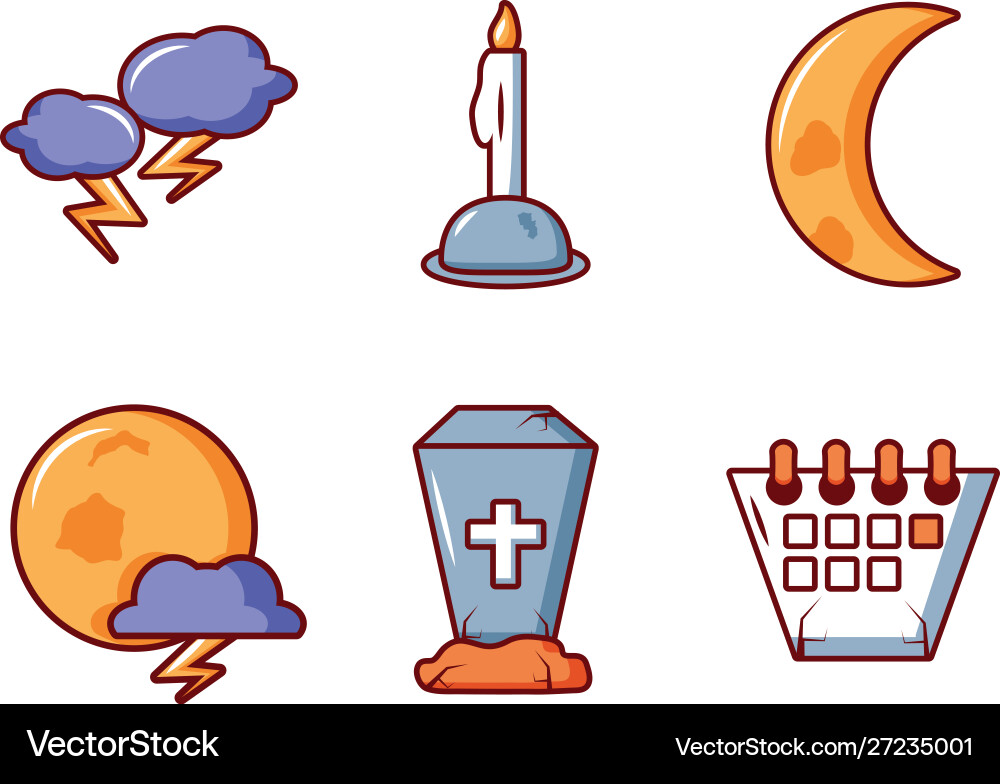 Bundle halloween with set icons Royalty Free Vector Image