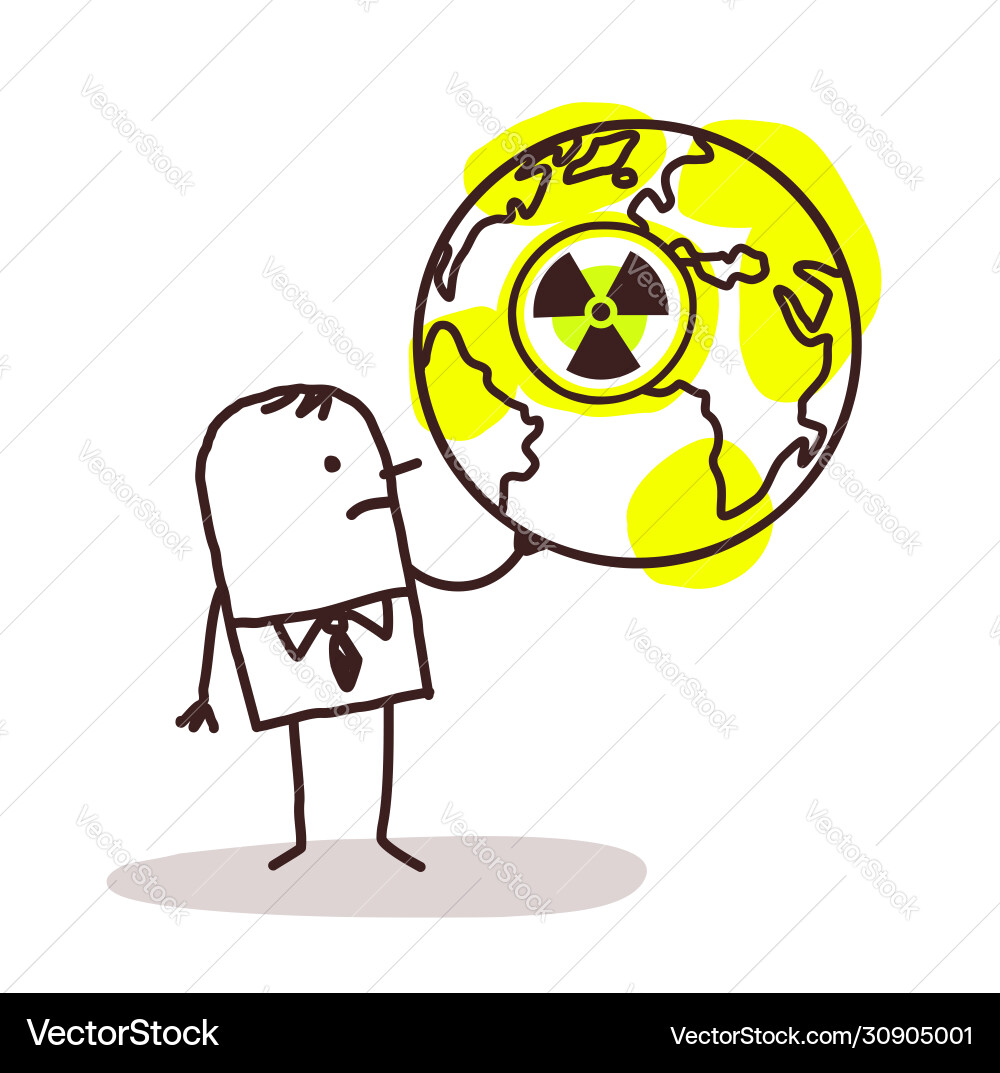 Businessman and nuclear world Royalty Free Vector Image