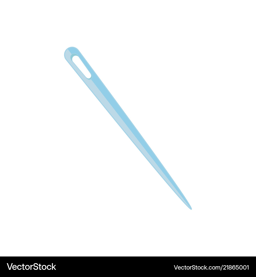 Cartoon steel sharp needle isolated on white Vector Image