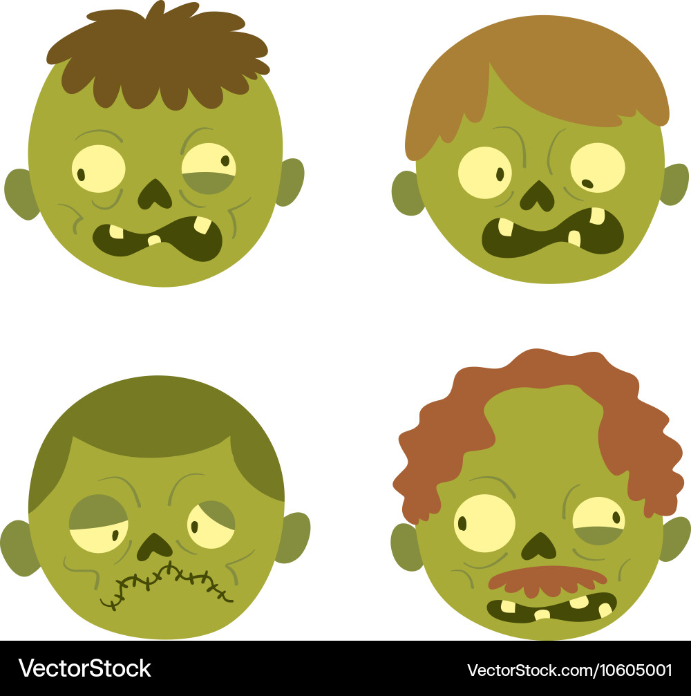 Cartoon zombie character isolated Royalty Free Vector Image