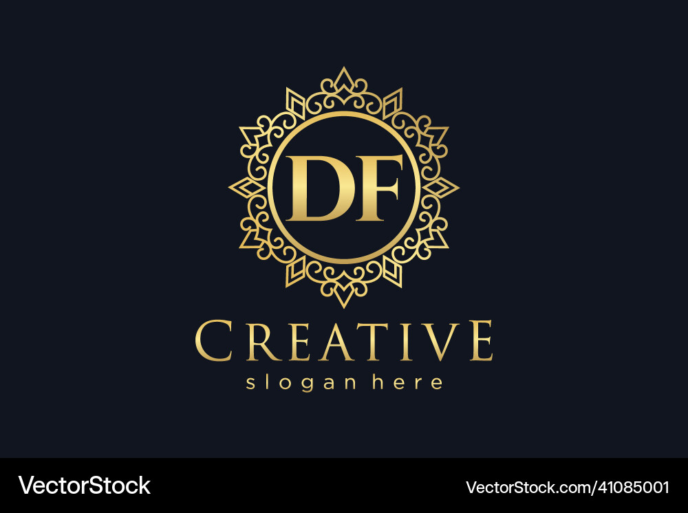 Df initial letter luxury calligraphic feminine Vector Image