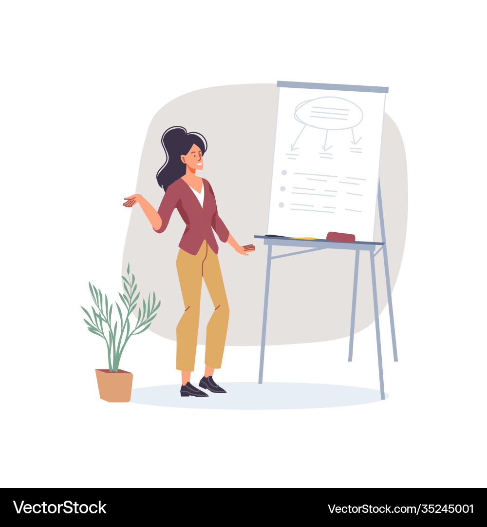 Flat cartoon character at work Royalty Free Vector Image