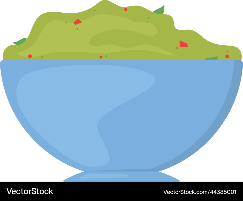 Mexican guacamole bowl Royalty Free Vector Image