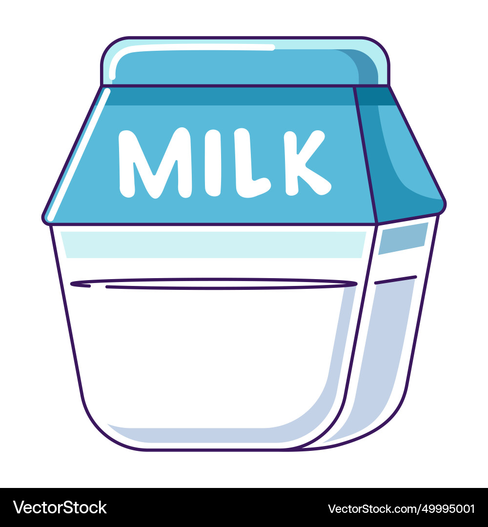 Milk carton in simple flat design Royalty Free Vector Image