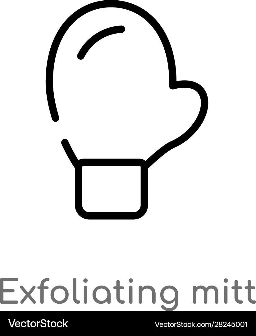 Outline exfoliating mitt icon isolated black Vector Image