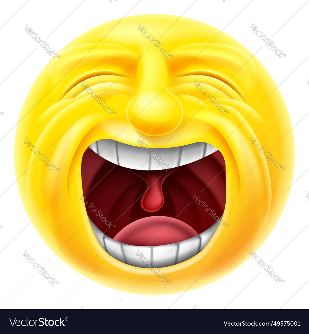 Screaming emoticon emoji Royalty Free Vector Image