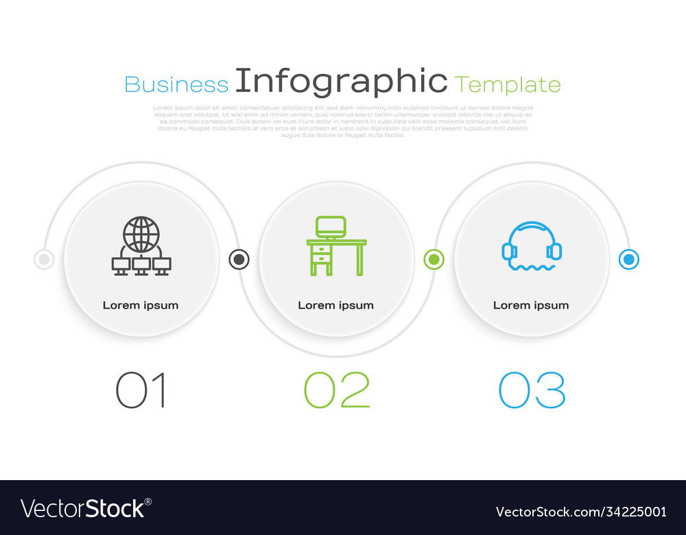 Set line computer network monitor and desk Vector Image Set line computer network monitor and desk Vector Image